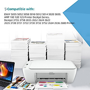 Relcolor HP65 XL Higher Yield Ink Cartridge for HP 65 65XL Black Color Combo for Envy 5000 5055 5052 5014 DeskJet 3755 3700 3772 3752 2622 2652 2600 Printer,HP65XL