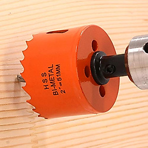 Koopi 2 Inch BI-Metal Hole Saw with Arbor and Replacement Pilot Drill Bit, 51mm Dia Hole Cutter for Easily Drilling Wood, Plastic, Thin Metal