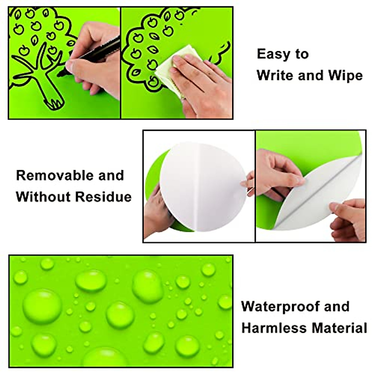 20 Pcs 10 Colors Removable Dry Erase Circles for Classroom Tables Desks Vinyl Stickers Spots Wall Decals for School Teachers - 11" Round