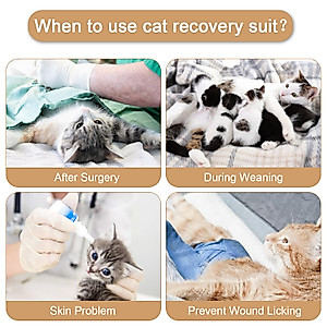 Due Felice Cat Surgery Recovery Suit Cats Surgical Onesie After Surgery Female Male Cat Post Spay Neuter Bodysuit Anti-Licking Wounds Cat Cone Alternative Yellow Bee/L