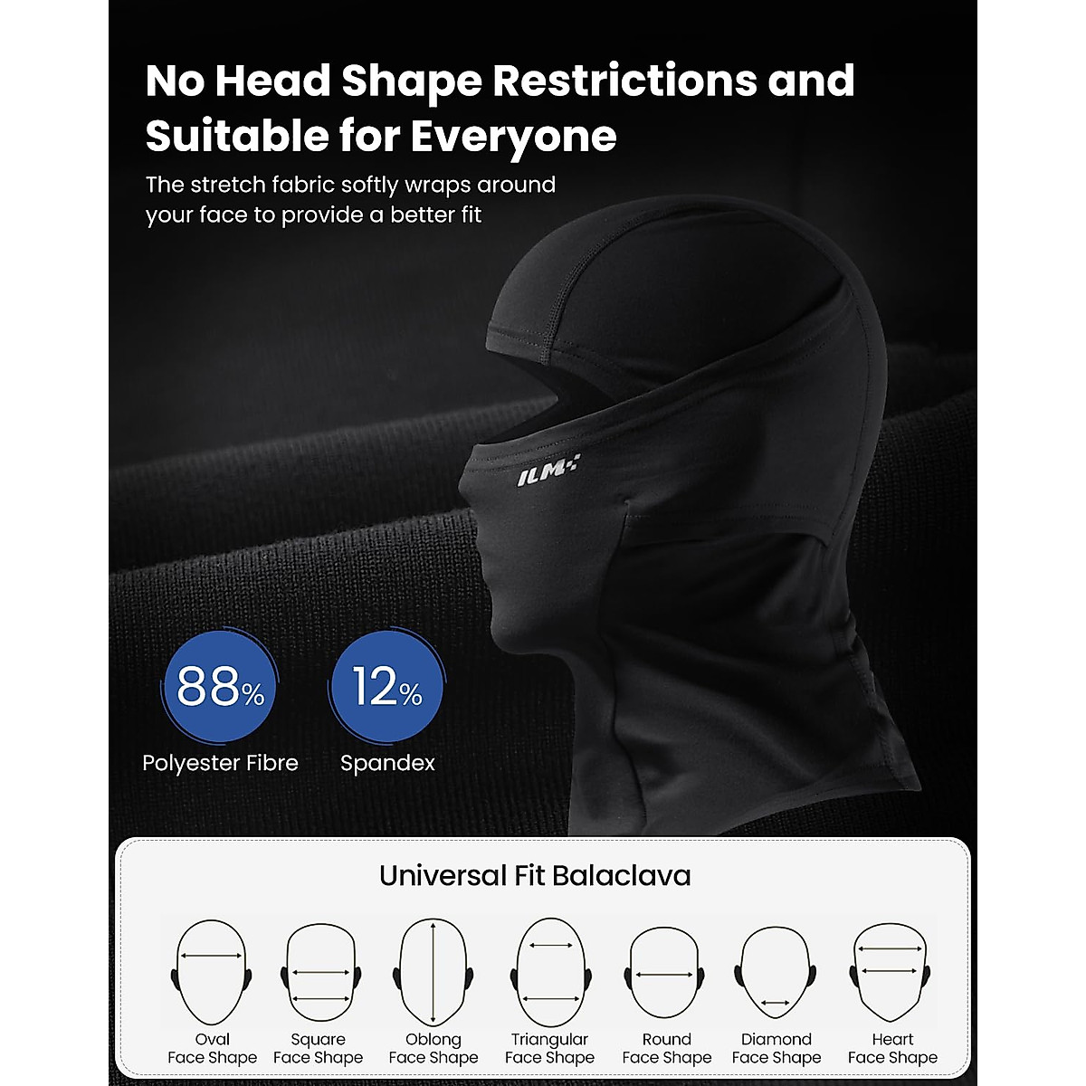 ILM Motorcycle Balaclava Face Mask for Ski Snowboard Cycling Working Men Women Cold Weather Snow Mask