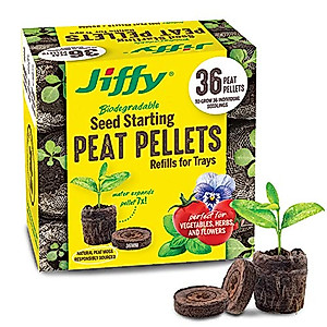 Jiffy 36mmPlant-Based Expanding Peat Pellet Refills (36 Count), 10-Pack