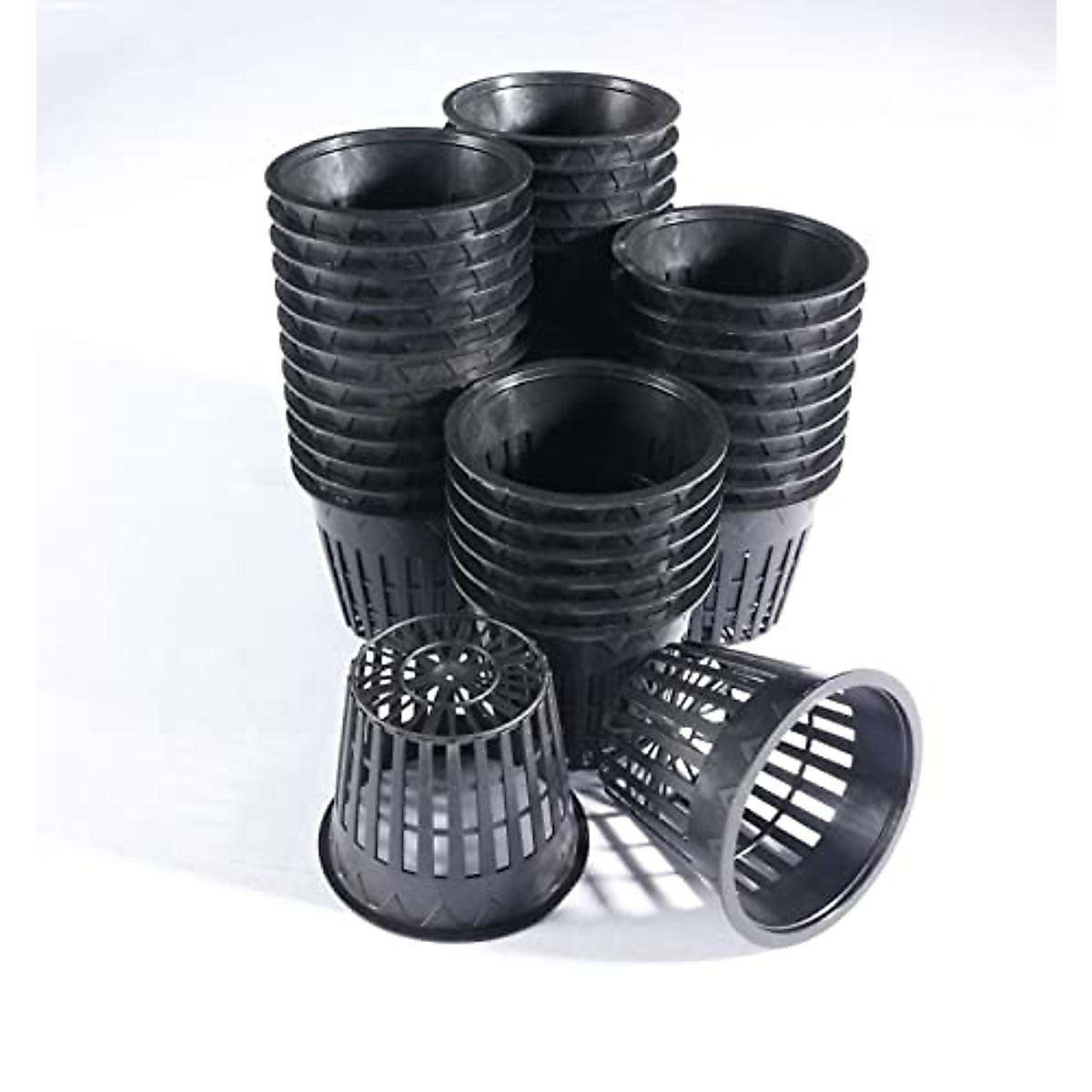 HORTIPOTS 3 Inch Net Pot Wide Lip Design Mesh Cup with Reflective Net Cup Lids (32 Set)-Not Real 3 inch When You Measure it.