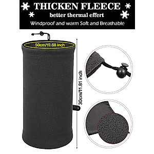 6 Pieces Drawstring Warm Winter Fleece Neck Gaiter Double Layer Neck Warmer Windproof Face Scarf for Men Women (Black, Dark Gray, Army Green)