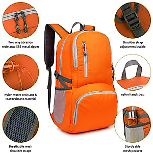 Packable Lightweight Hiking Backpack,Oliomp-35L Waterproof Foldable Travel Backpack Suitable for men and women camping outdoor hiking and cycling.(Orange)