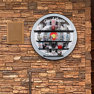 Lily’s Home Bullseye Archery Sports Inspired Shot Glass Wall Display Shelf | Shot Glasses Not Included | 17.5 Inch