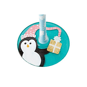 Enesco Designs by Lolita Holiday Penguins and Presents Hand-Painted Artisan Wine Glass, 15 Ounce, Multicolor
