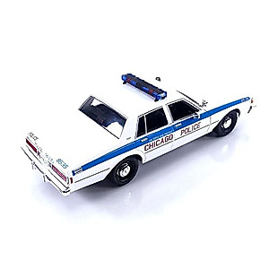 1989 Chevy Caprice White with Blue Stripes City of Chicago Police Department Artisan Collection 1/18 Diecast Model Car by Greenlight 19128