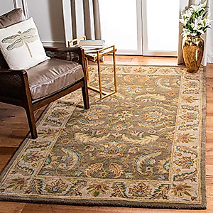 SAFAVIEH Heritage Collection Area Rug - 7'6" x 9'6", Green & Beige, Handmade Traditional Oriental Wool, Ideal for High Traffic Areas in Living Room, Bedroom (HG964A)