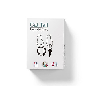 Acxico 4Pcs Waterproof Strong Adhesive Hooks for Bathroom Stainless Steel Cat Wall Sticker Wall Door Hanger for Kitchen Rustproof Towel Hooks