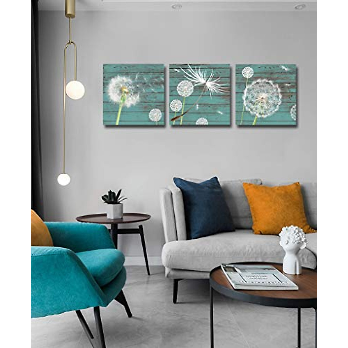 Office Wall Decor Wall Art for Bedroom Dandelion Picture Wall Art Green Driftwood Bathroom Decor Wall Art Modern Canvas Prints Artwork Living Room Kitchen Decor 12x12inch 3 pieces Easy to Hang