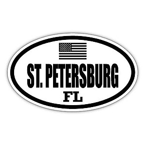 3 Pack Reflective St. Petersburg FL Florida Pinellas County Stealthy US Flag Euro Decal Sticker Vinyl for Hard Hats, Bottles, Glass, Toolbox 2" x 3"