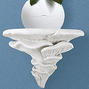 UITWMKTG 1 Pack Large Mushroom Shelf White Floating Shelves Unique Wall Decor Resin Decoration Hanging Shelf for Home Living Room Bedroom Kitchen Gifts for Mushroom Lovers