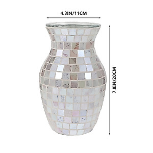 BESPORTBLE Mosaic Flower Vase Glass Piece Vases Plant Pots Decorative Floral Vase Dried Flowers Container Table Centerpieces for Home Office Decor