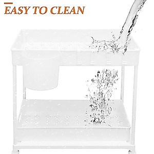 Kichvoe 1 Set cabinet drawer cabinet storage shelf telescopic sink shelf under sink organizer telescopic sink storage rack under sink storage bins cupboard storage box white pp