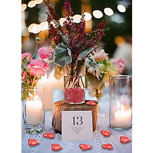 Fangoo 110 Pieces Pink Acrylic Heart Pink Heart Gems Valentine's Day Heart Ornaments for Valentine's Day Decorations Vase Filler Table Scatter Anniversary Wedding Home Decorations(Pink, 8OZ)
