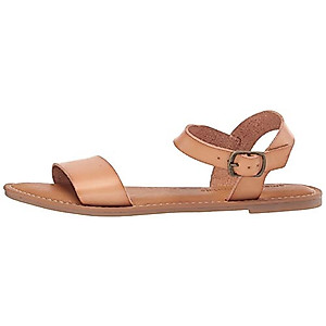 Amazon Essentials Women's Two Strap Buckle Sandal, Natural, 7.5