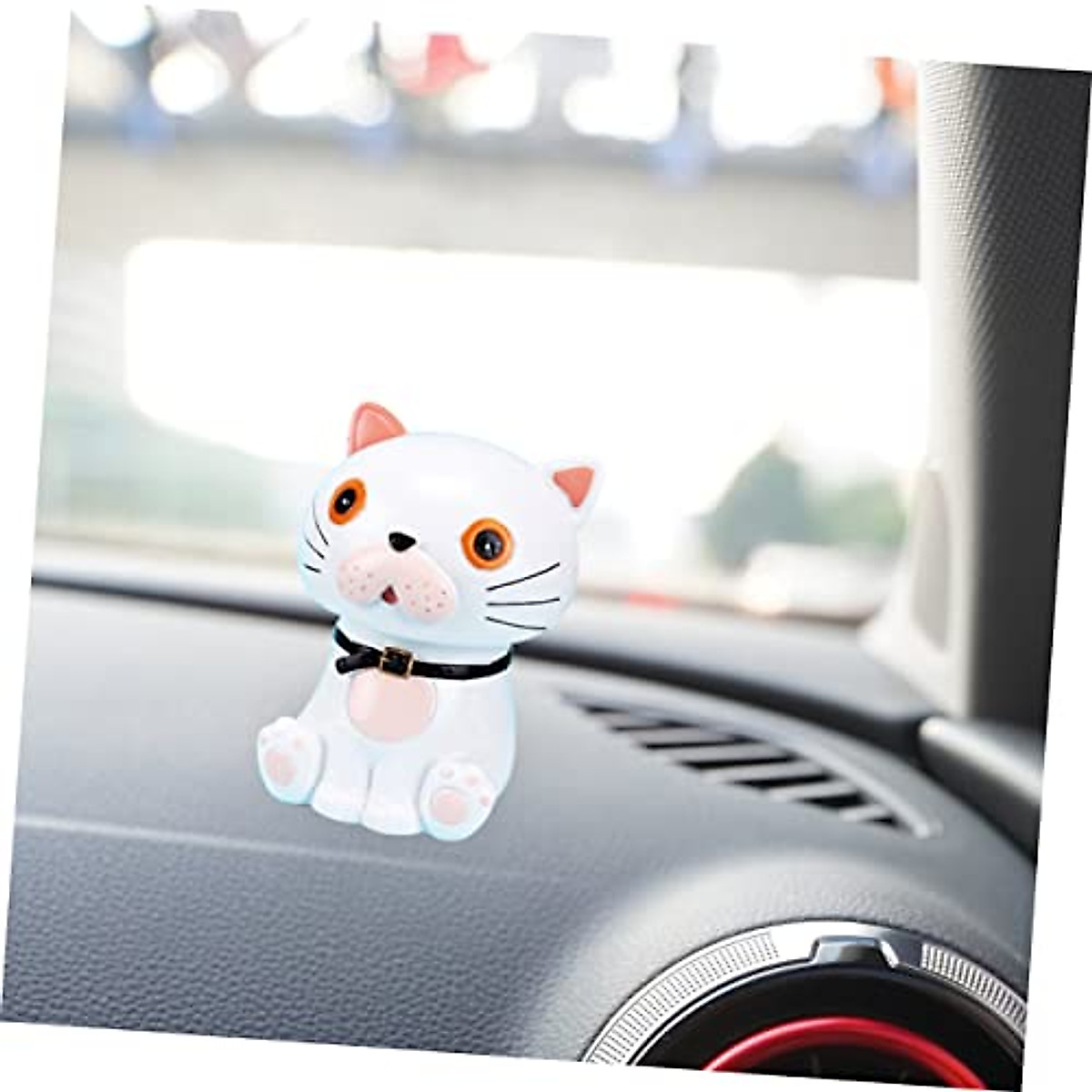 Levemolo Bobble Head Cat Ornament Car Decoration Spring Decor Decoration for Home Spring Base Dancing Toy Bobblehead Kitten Cat Bobbleheads Dashboard Figurine Kitten Adorn Resin Cat Crafts