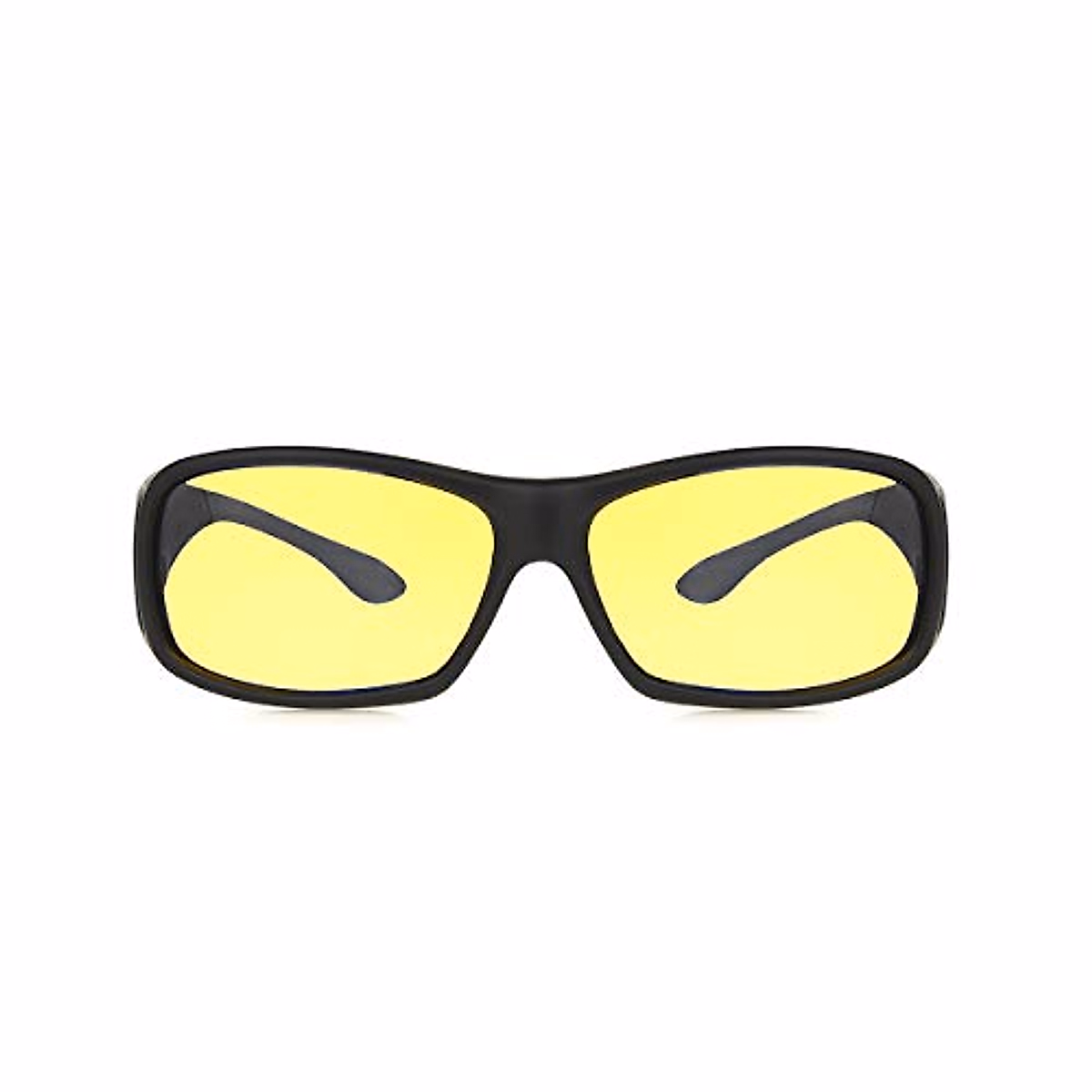 Dioptics Haven Denali Fits Over Sunglasses Polarized Rectangular, Black/Night Driver Lens, 61 mm