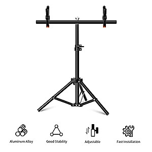 Selens Photography Backdrop Stand 30 Inches Small T Shape Support Light Stands Mini Holder for Photo Studio Tabletop Desktop Background Paper, T-Shape Background Support Stand Crossbar with 2 Clamps