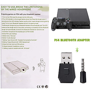 Zamia Wireless Adapter for PS4/PS5 Dongle Mini USB 4.0 Headset Adapter Transmitters Microphone Receiver Support A2DP HFP HSP