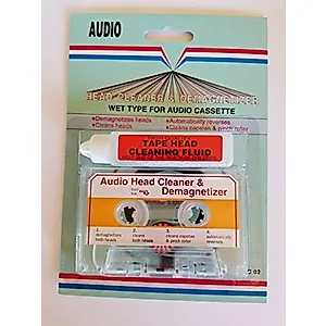 AUDIO CASSETTE TAPE HEAD CLEANER & DEMAGNETIZER WET-TYPE FOR HOME CAR OR PORTABLE DECKS