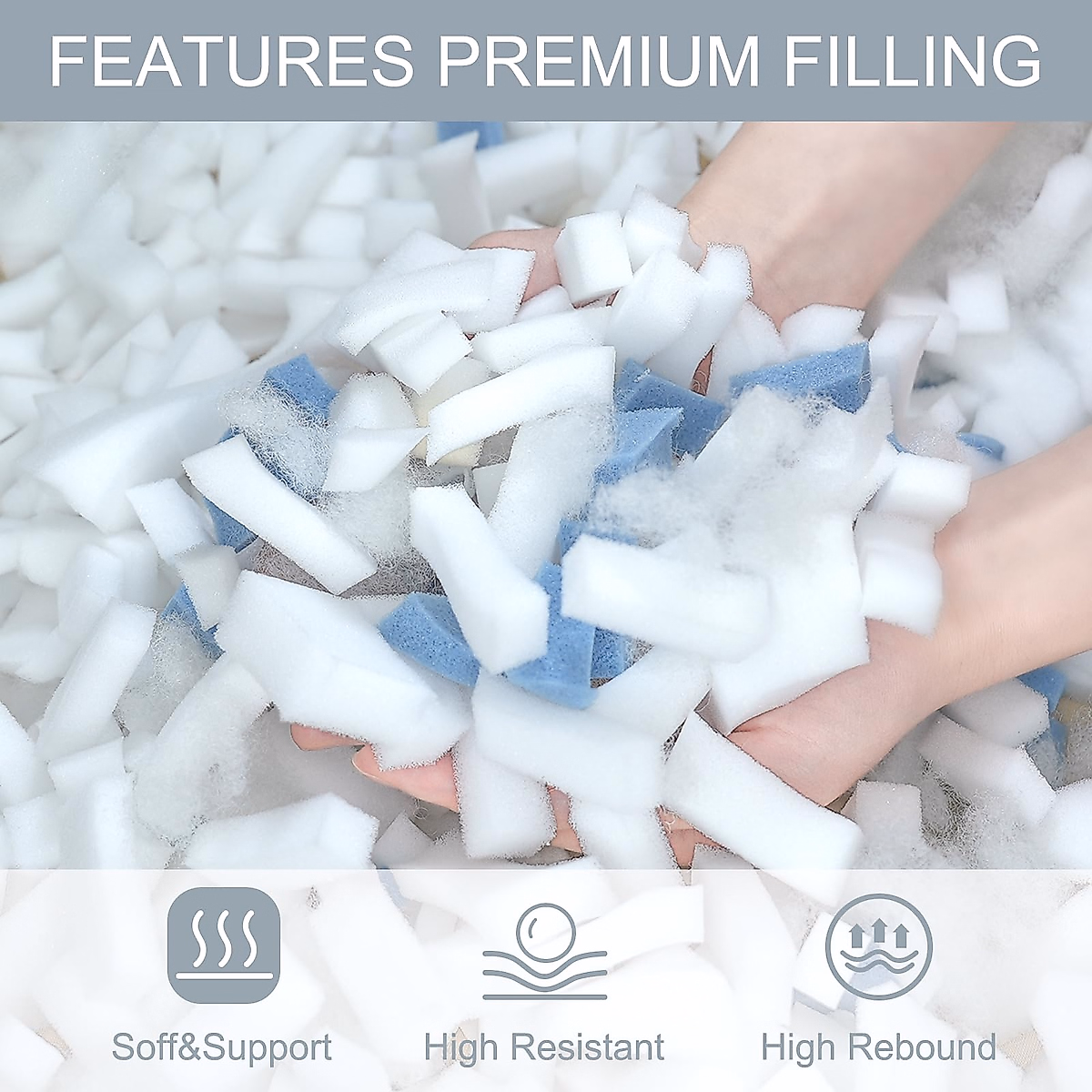 LVTXIII Outdoor Wicker Seat Cushions, Decorative Tufted Chair Pads 19"x19"x4" Seat Cushion Sets for Patio Garden Home Office Chair, Round Back, Set of 2, Clemens Noir Blue