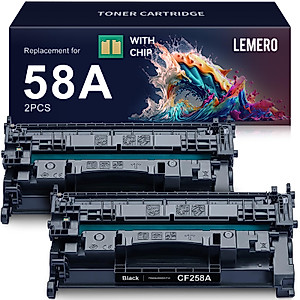LEMERO 58A (with Chip) Remanufactured Toner Cartridge Replacement for HP 58A CF258A CF258X 58X for Laserjet Pro MFP M428fdw M404dn M404n M404dw M428fdn M404 Printer (Black)