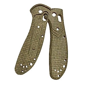 Aibote 1 Pair Green Micarta Knife Handle Scales Handles Patch DIY Tool Fit for Benchmade Griptilian 551 550(Screws Included)
