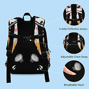beeplus Lovely Cats Assembly Kids Backpack 13inch Little Kid Toddler Backpacks for Boys and Girls with Chest Strap