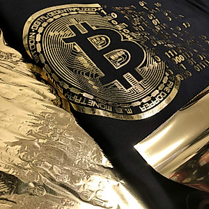 Golden Bitcoin T-Shirt for Crypto Currency Miners and Original Collectors Bitcoin Coin X-Large