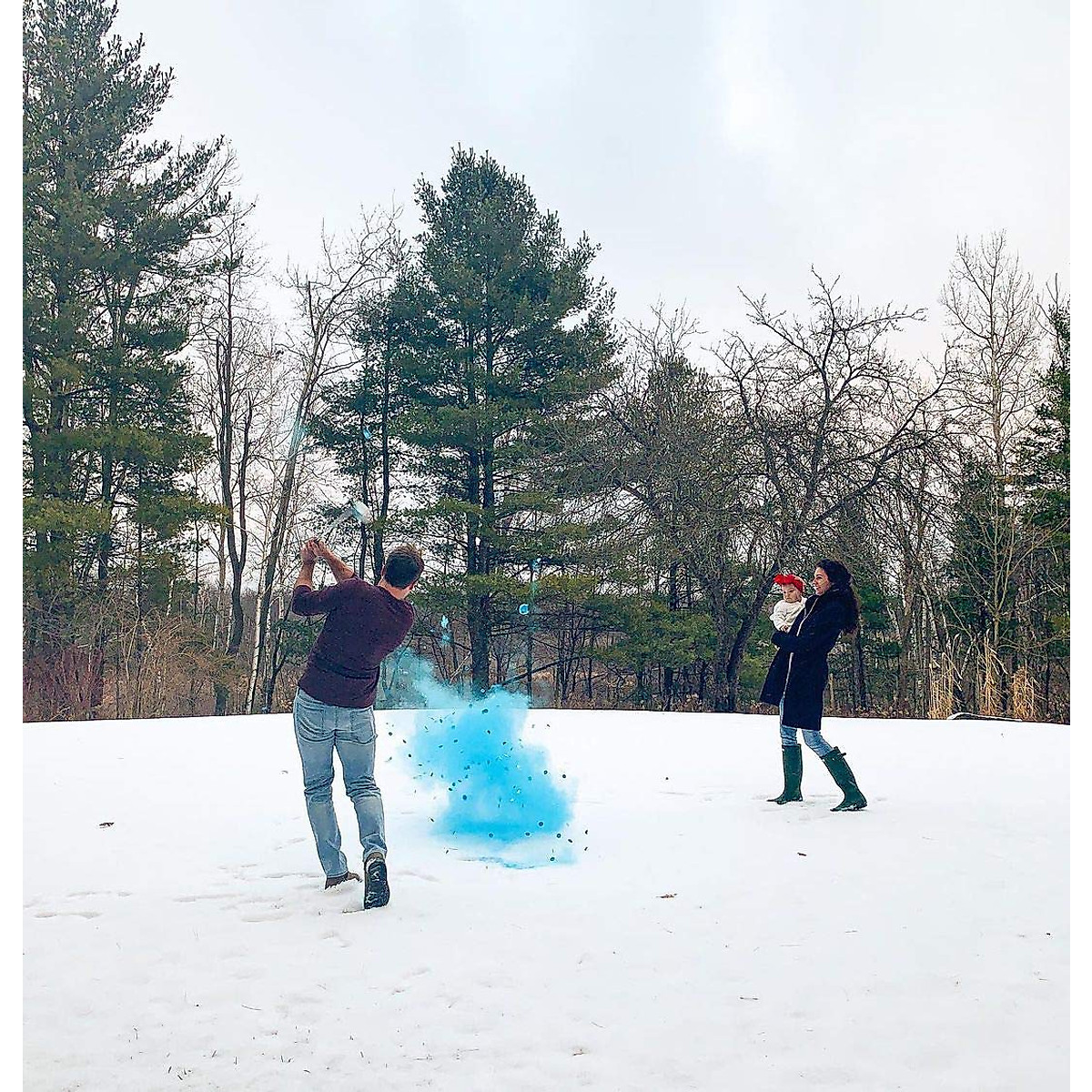 Winsharp Gender Reveal Golf Balls Exploding Golf Ball Set - 2 Balls - 1 Pink & Blue Plus Golf Tees and 20 Pink and 20 Blue Baby Gender Voting Stickers Gender Reveal Decoration Ideas Golf Theme