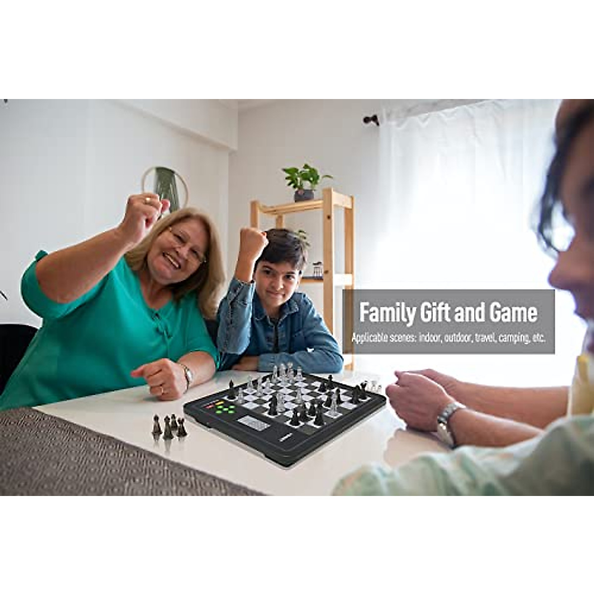 Vonset Core L6 Computer Chess Game Electronic Chess Set Computer Chess Board with LED Light Chess Computer for Adults and Kids with Double Queen Pieces for Beginners