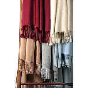 EP Mode 100% Pure Cashmere Throw Blanket for Sofa, Classic Design with Gift Box (Merlot)