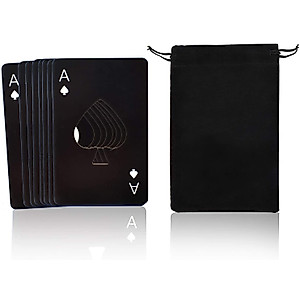 HUIANER Black Bottle Opener Poker Card Bottle Opener Credit Card Bottle Opener for Your Wallet Beer Bottle Opener 8PCS