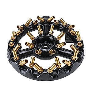 skyehomo Natural Gas Jet Burner for Chinese Wok Range, Grilling, Stir Fry | Bronze Round Nozzle Jet Burner Cast Iron with 32 Brass Tips - Up 160,000 BTU