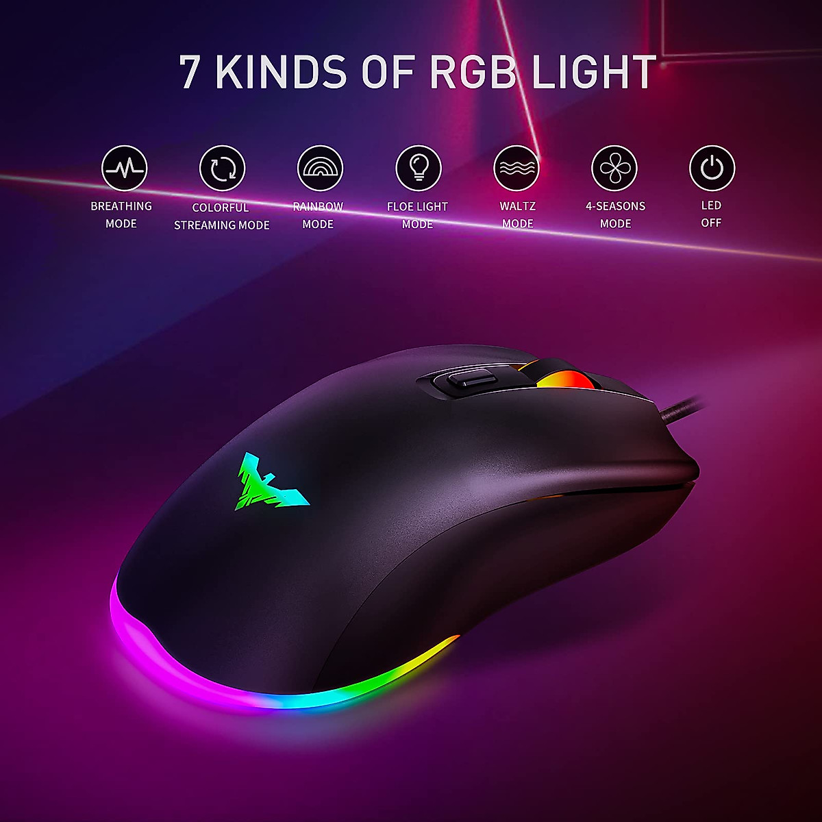 Havit RGB Wired Gaming Keyboard and Mouse Combo LED Backlit 104 Keys Ergonomic Gaming Keyboard with 4800 DPI & Programmable Gaming Mouse for Windows PC Computer Desktop Gamer
