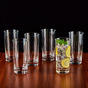 Heat-Resistant Drinking Glasses Set of 6 Double Fashioned Glass Lowball Tumblers 16oz Made From Premium Borosilicate All Crystal-Clear Water Cups, Mixed Drinkware For Daily Use - CL Count (Pack 1)