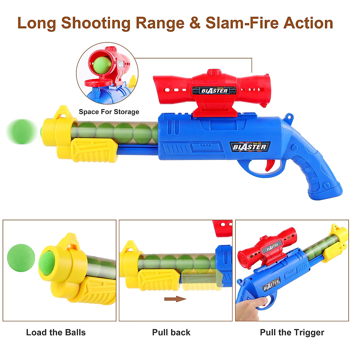 FiGoal Hungry Feeding Game Toy Guns for Boys/Girls, Shooting Games with Electronic Target, Party Cool Toys with LCD Score Record, Sound, 12 Soft Foam Balls, for Kids Age 3-10 Gifts for Valentine's Day