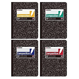 KAISA Composition Notebooks With Lined Paper, College Ruled 9-3/4" x 7-1/2" Comp Books Writing Journals Notebook, 4pads, C10001C