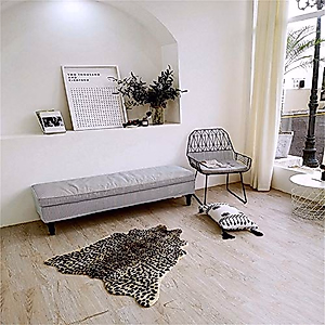 Leopard Print Rug, Faux Cowhide Cheetah Skin Rug Animal Printed Area Rug Carpet for Home Office, Livingroom, Bedroom (39.4 x 37.4 Inch)