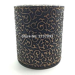 KAKDA-STORE Brown Leather Dice Cup+5pcs 14mm White Dice Set Dgd