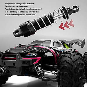 Rosvola 1/16 4WD Fast Remote Control Car, High Speed ​​RC Car Stepless Speed ​​Change 2840 Brushless Motor 70kmh for Flat Sites for Children Over 14 Years Old (Pink)