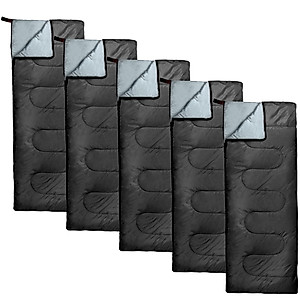 Sleeping Bags Bulk 10 Pack Envelope Sleeping Bags, 4 Seasons Warm or Cold Lightweight Indoor Outdoor Sleeping Bags for Adults, Backpacking, Camping