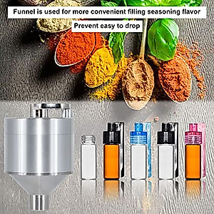 Aluminium Alloy Grinder, Portable Spice Grinder with Storage Bottle, Silver, 1+4 Piece