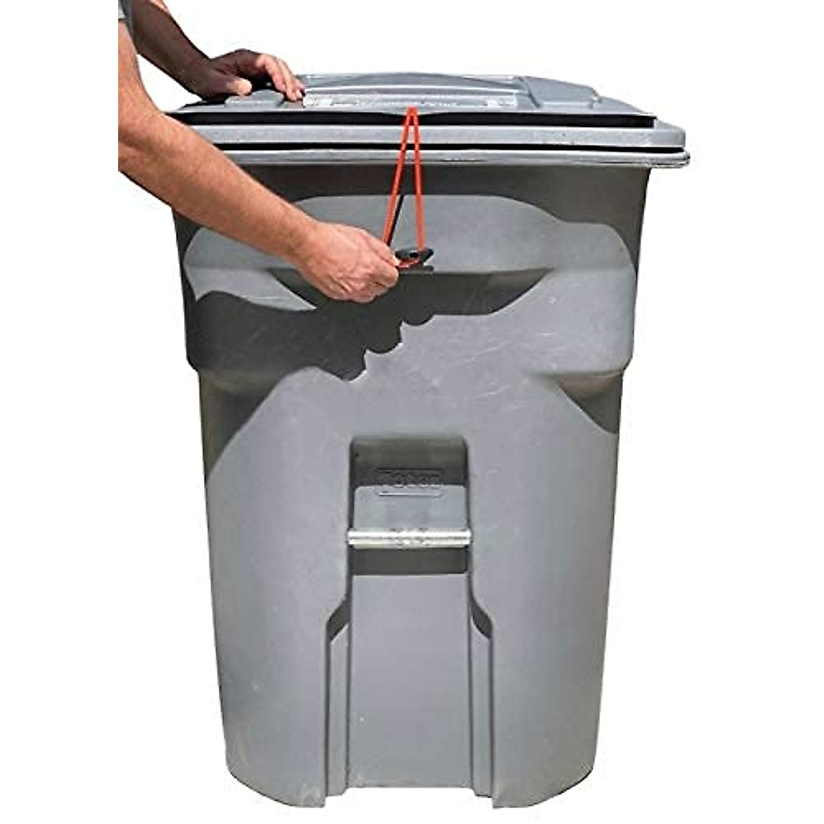 Lid Loc Outdoor Garbage Can Lock Keeps Trash Secure and Wildlife Out Wind Weather Proof Strong Durable