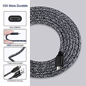 Android Fast Charger,Quick Charger 3.0 USB Fast Wall Charger Plug with Micro USB Cable Compatible for Motorola Moto E E5 E4 Plus/Play,E5 Supra,G5 G5S G4 Plus/Play,G6 Play/Forge,Moto Droid Turbo 2