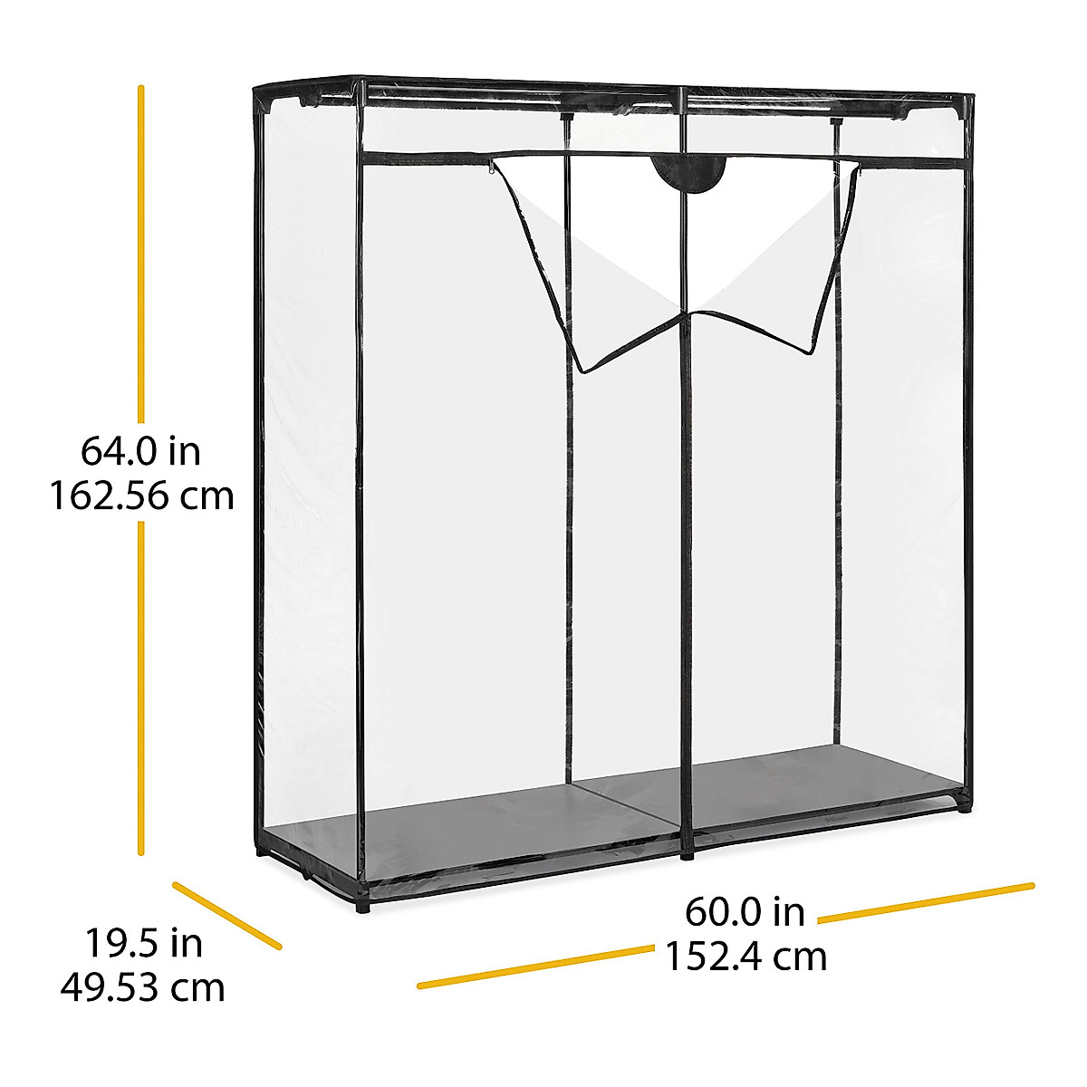 Whitmor Extra Wide Clothes Closet - Freestanding Garment Organizer with Clear Cover