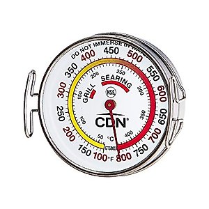 CDN Grill Surface Thermometer, Silver