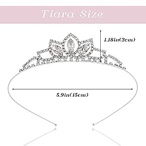 Kilshye Princess Silver Tiara and Crown Pink Crystal Tiaras Girls Pageant Crowns Rhinestone Birthday Headdress for Kids (Silver)